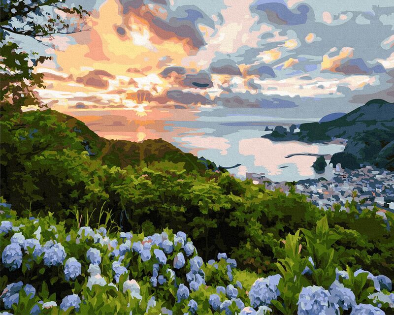 Sonnenuntergang über der Bucht 40x50 - Malen nach Zahlen - iPicasso